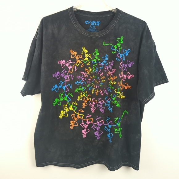 Liquid Blue | Shirts | Liquid Blue Grateful Dead Skull Spiral Black Tie ...